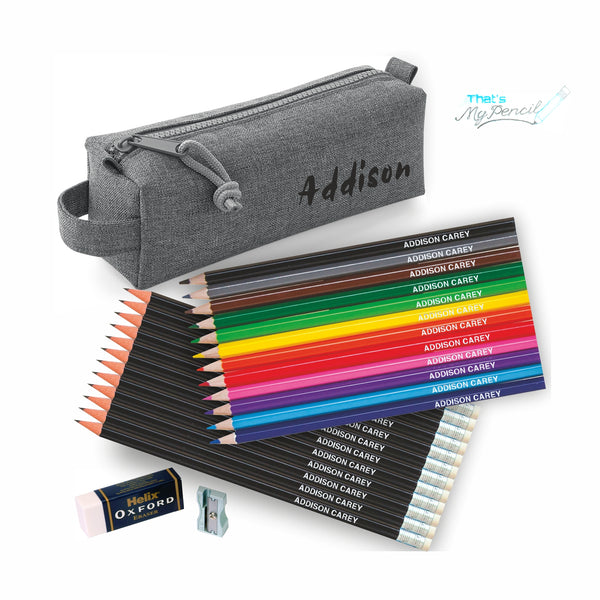 Block Style Pencil Case with Coloured & 12 Pencils – That’s My Pencil